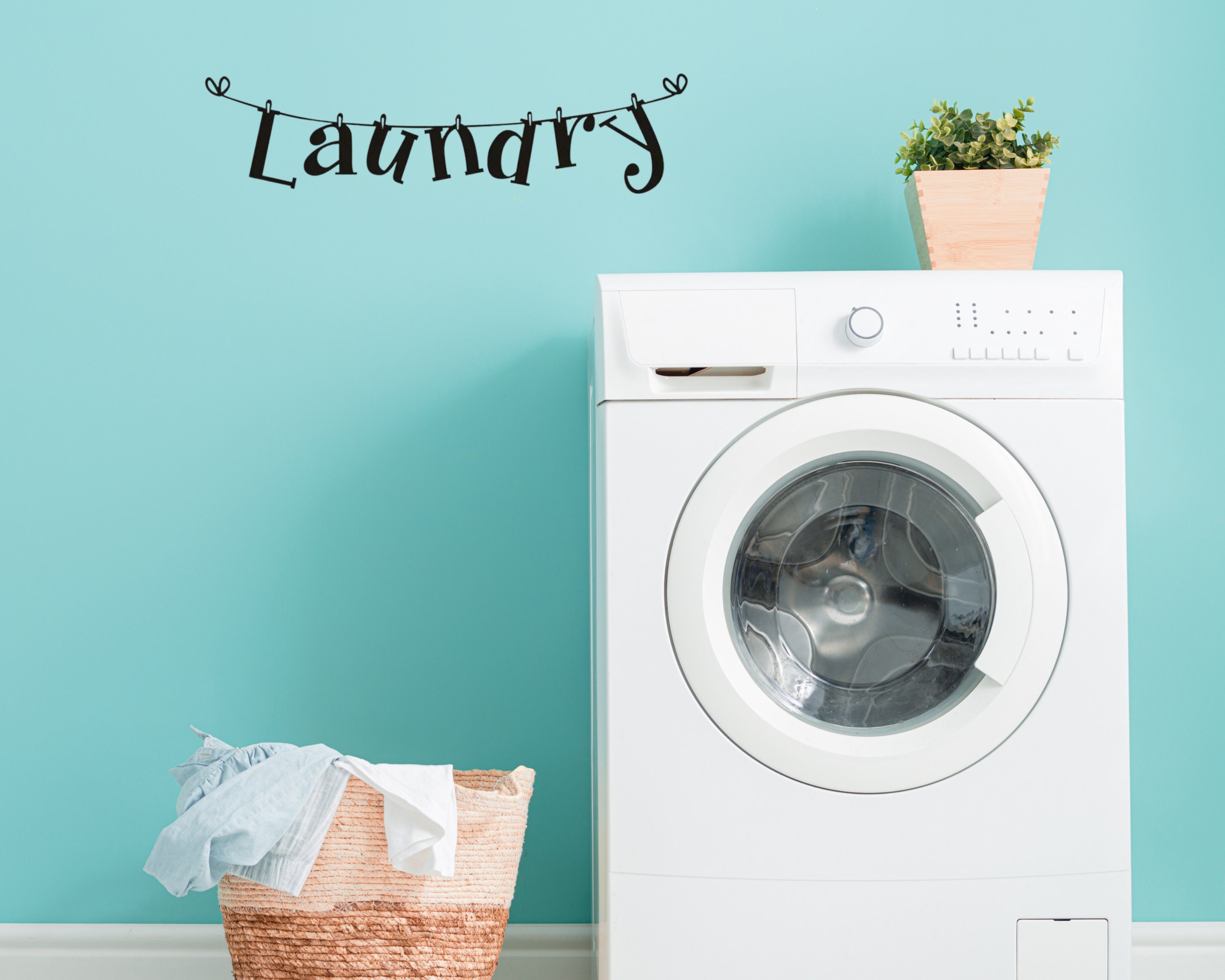Laundry Wall Decor, Wall Sticker, Room Decal, Wall Decor, Laundry ...