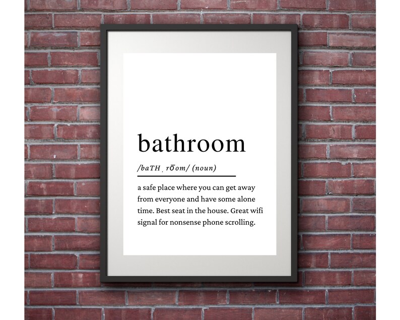 Bathroom Definition Print Home Printable Art Prints for the - Etsy