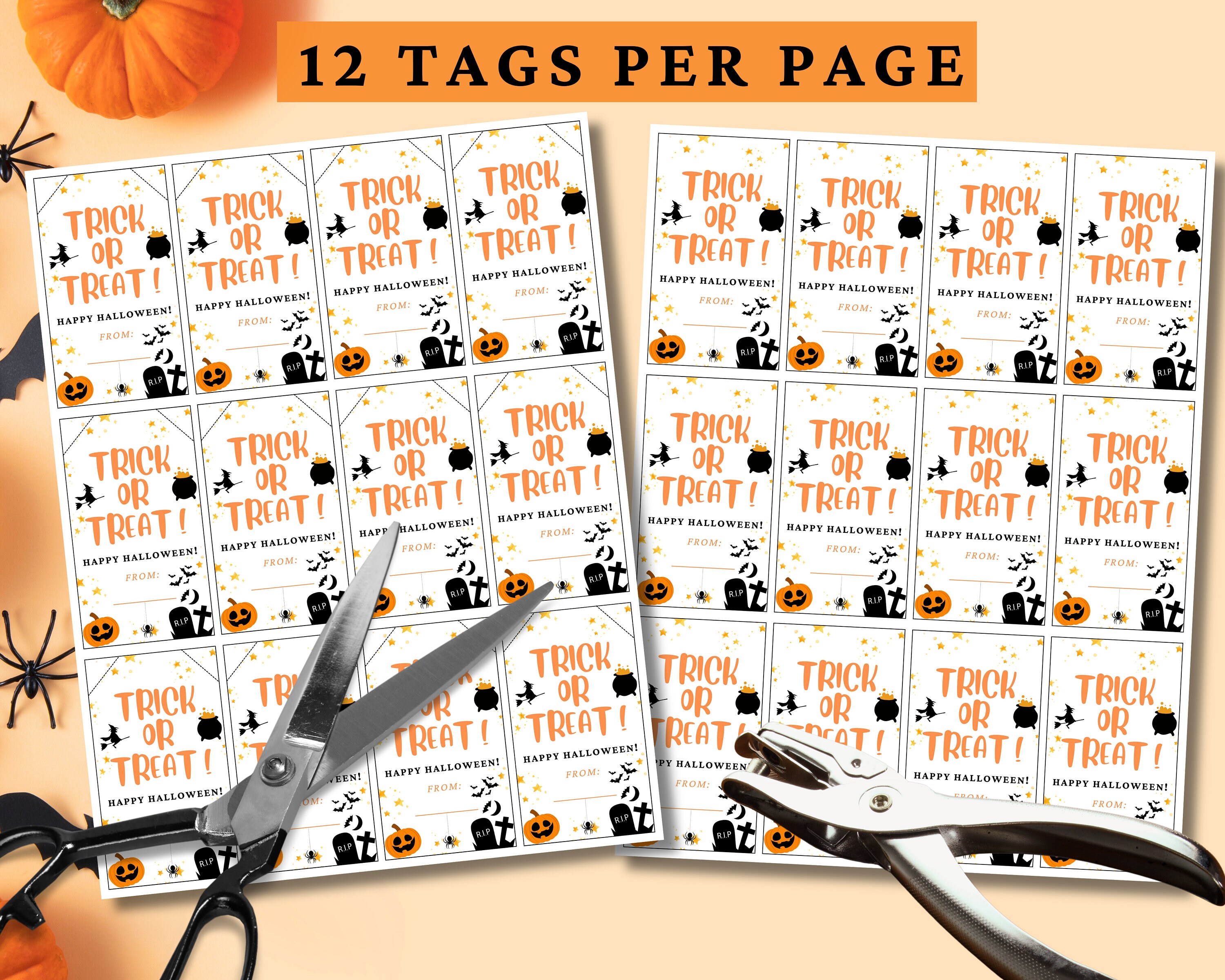 Halloween Favor Tags Boo Gift Tags Trick or Treat Favor - Etsy