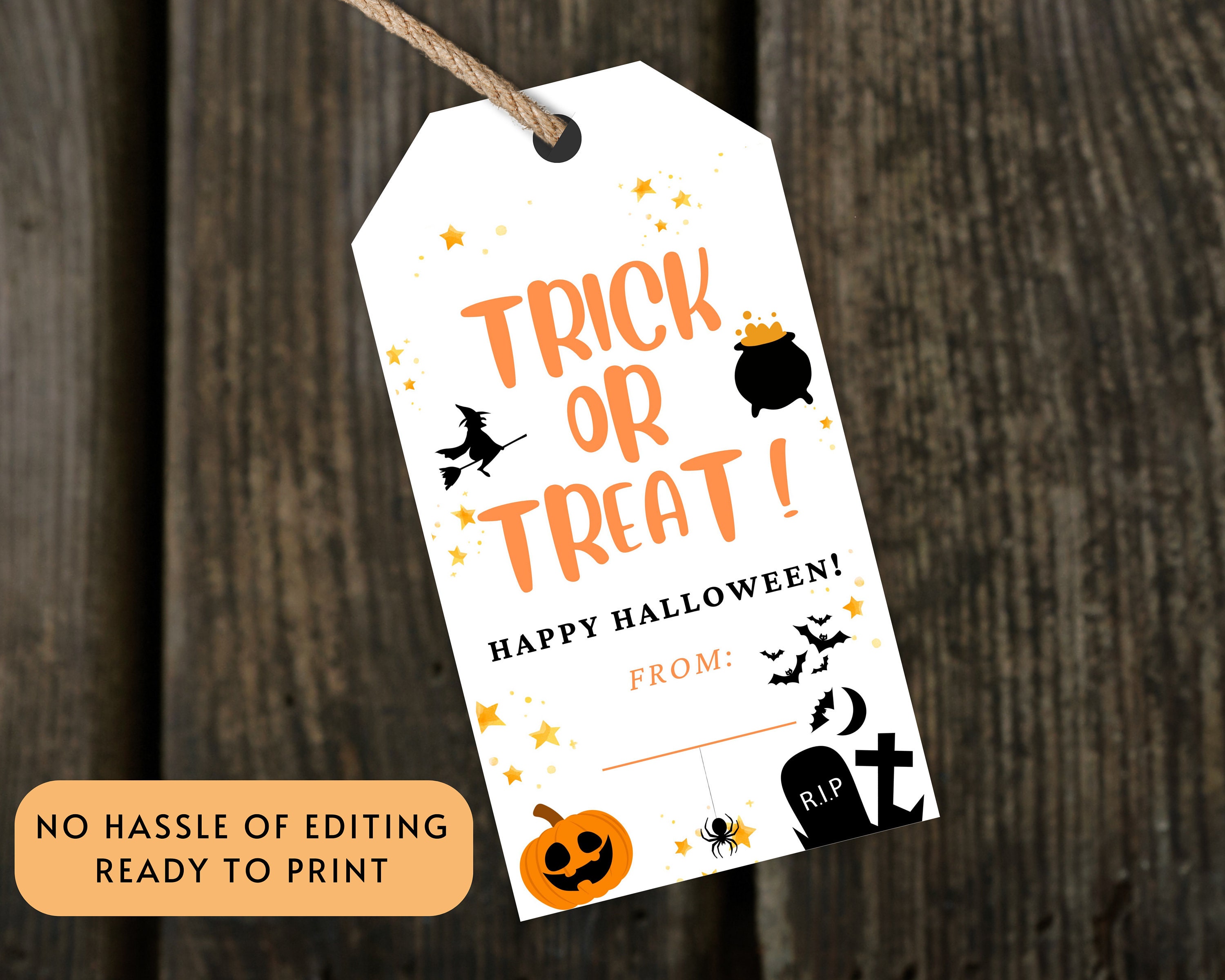 Halloween Favor Tags Boo Gift Tags Trick or Treat Favor - Etsy