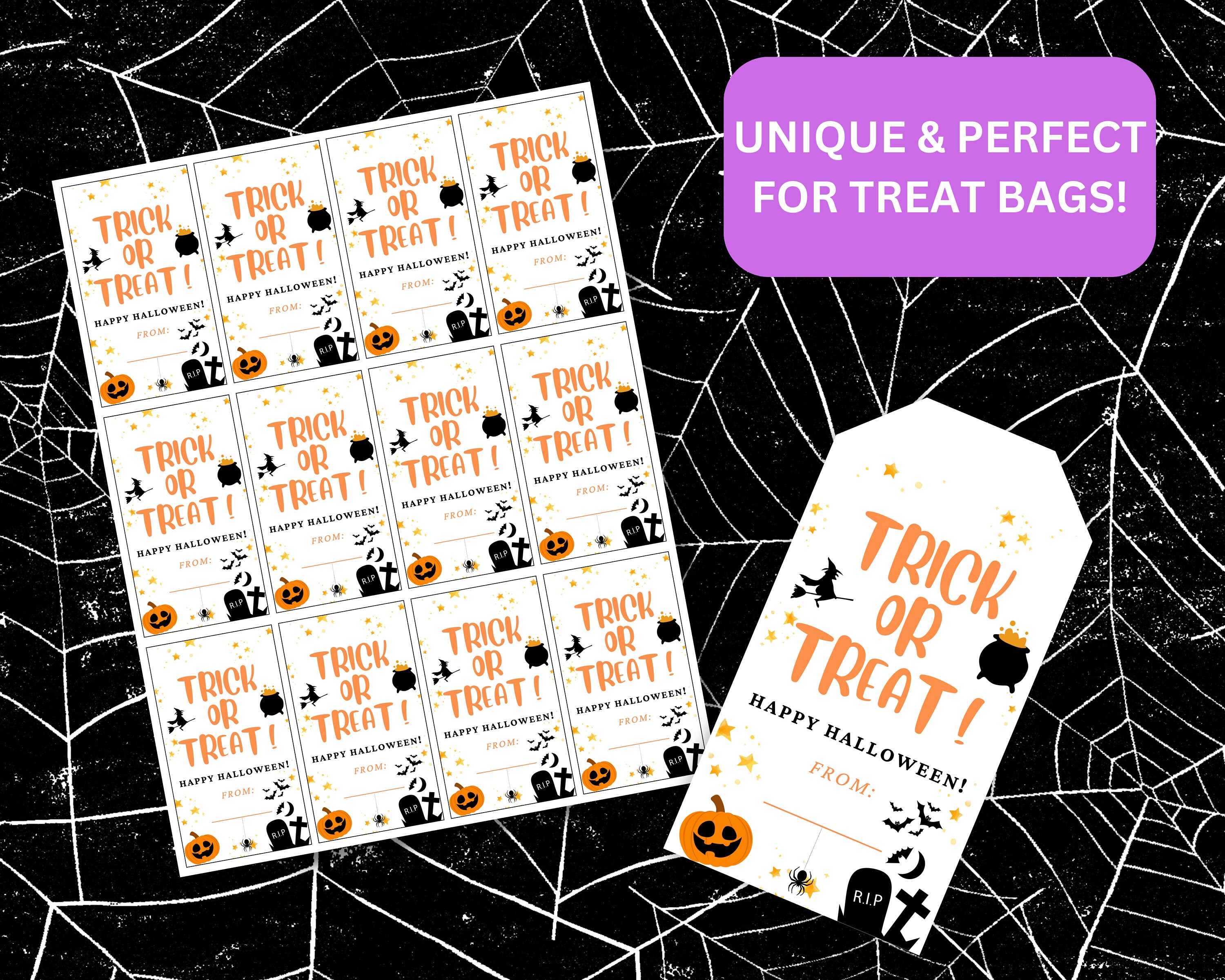 Halloween Favor Tags Boo Gift Tags Trick or Treat Favor - Etsy