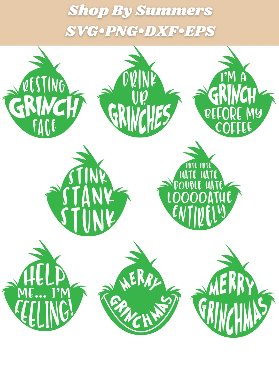 Grinch Head SVG - Etsy