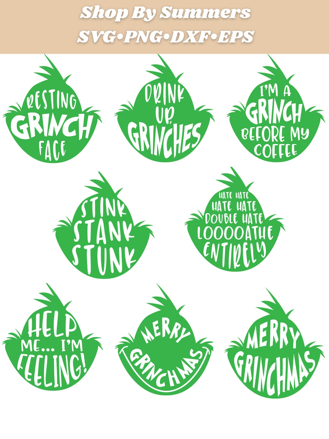 Grinch Head SVG - Etsy