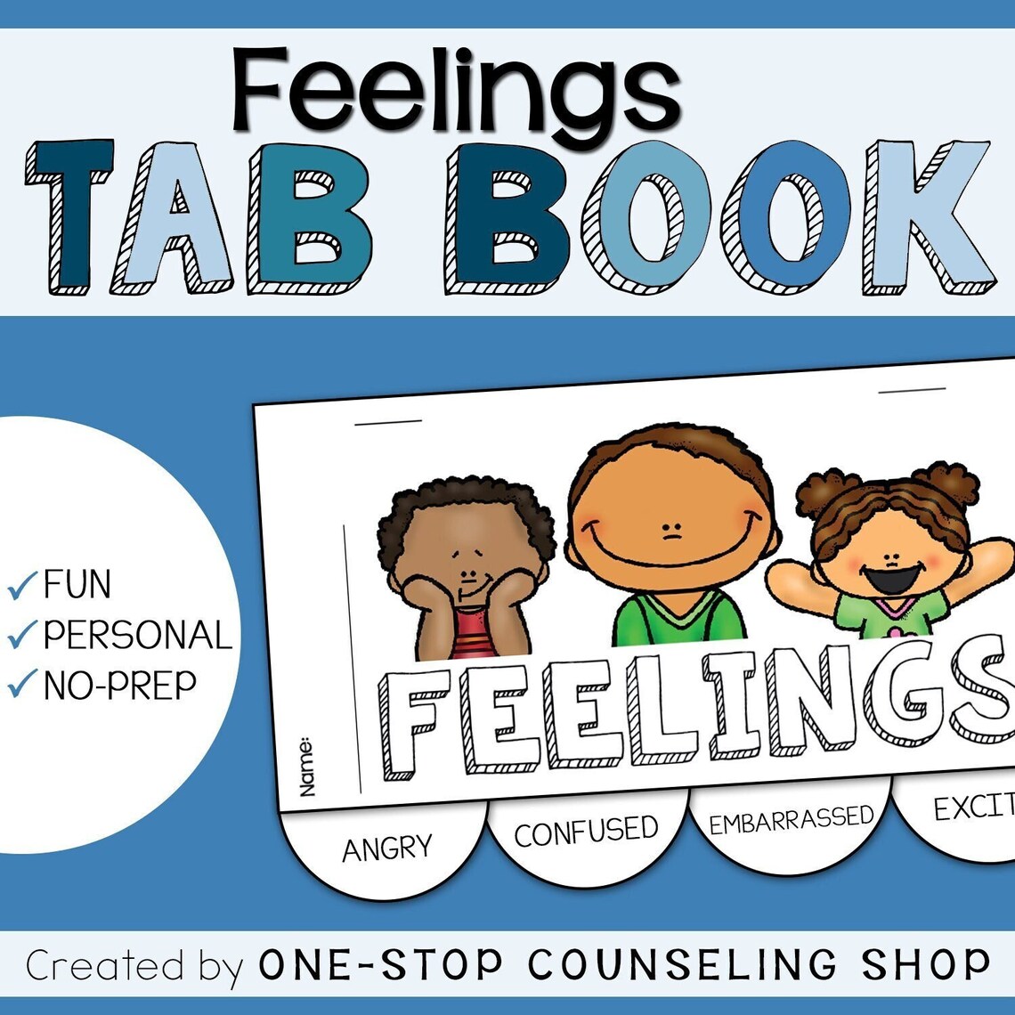 Feelings & Emotions Tab Book for Students With Autism, ADHD, or Other Emotional Difficulties to ...
