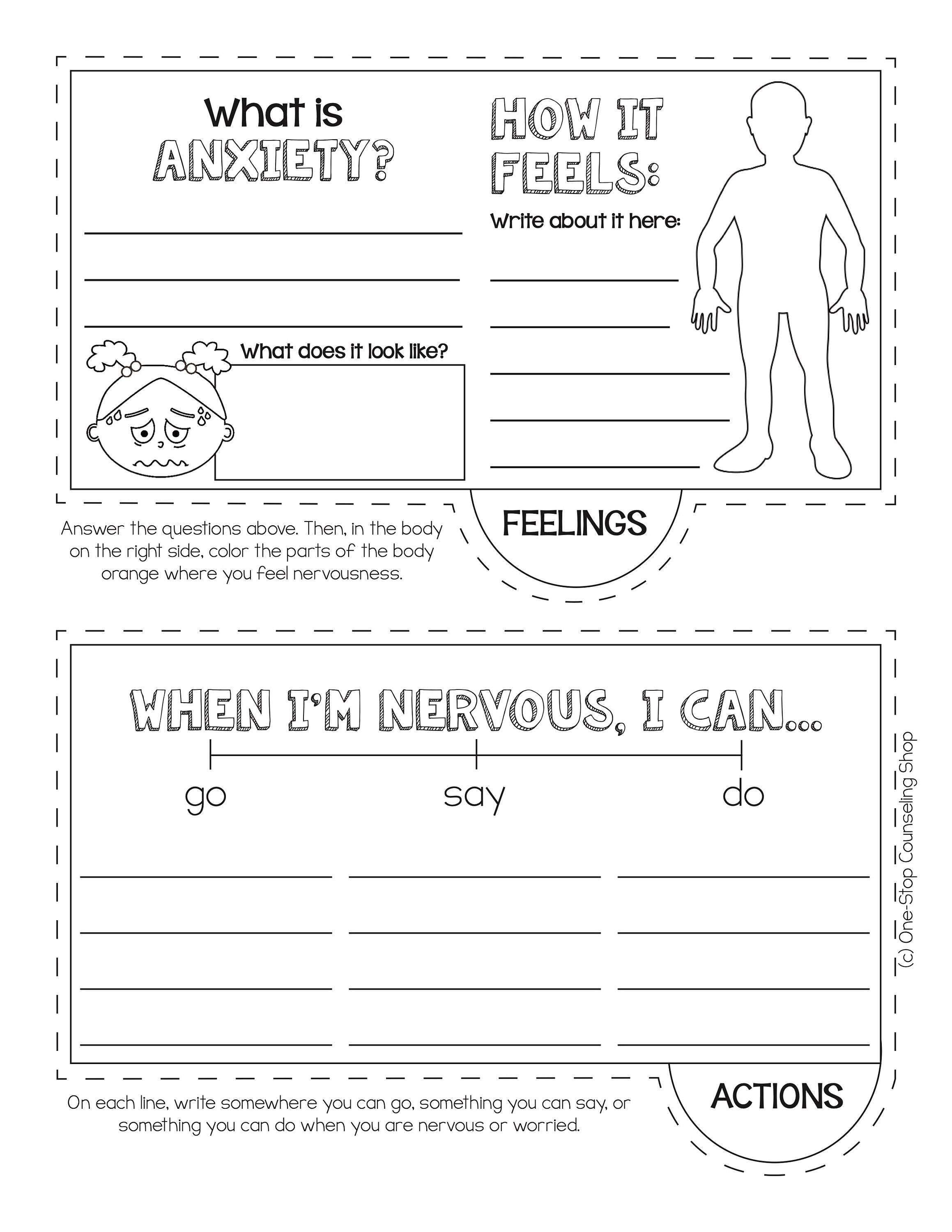 Anxiety Tab Book for Students | School Counseling, Social Work ...