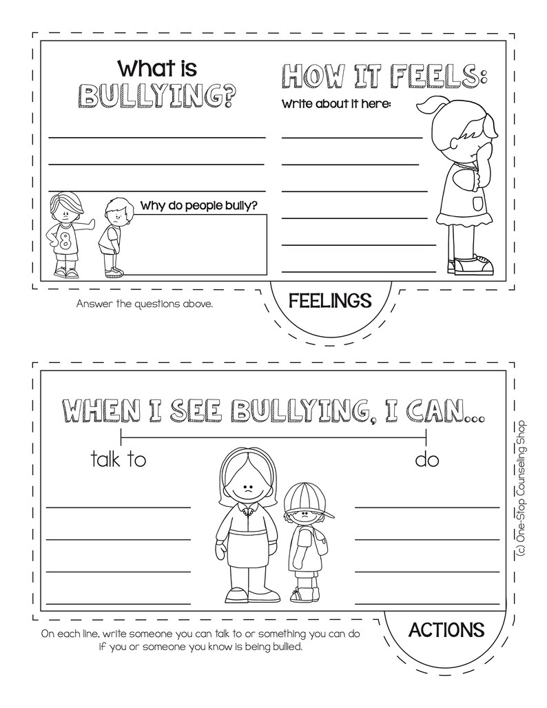 Bullying Tab Book for Students to Use as Part of Behavioral ...