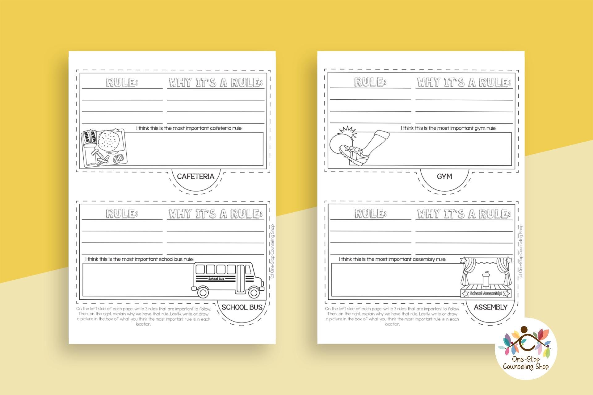 School Rules Tab Book for Students for Back to School Positive Behavior ...