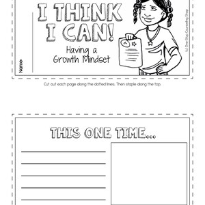 Growth Mindset Tab Book for Students for Teaching Resiliency, Social ...