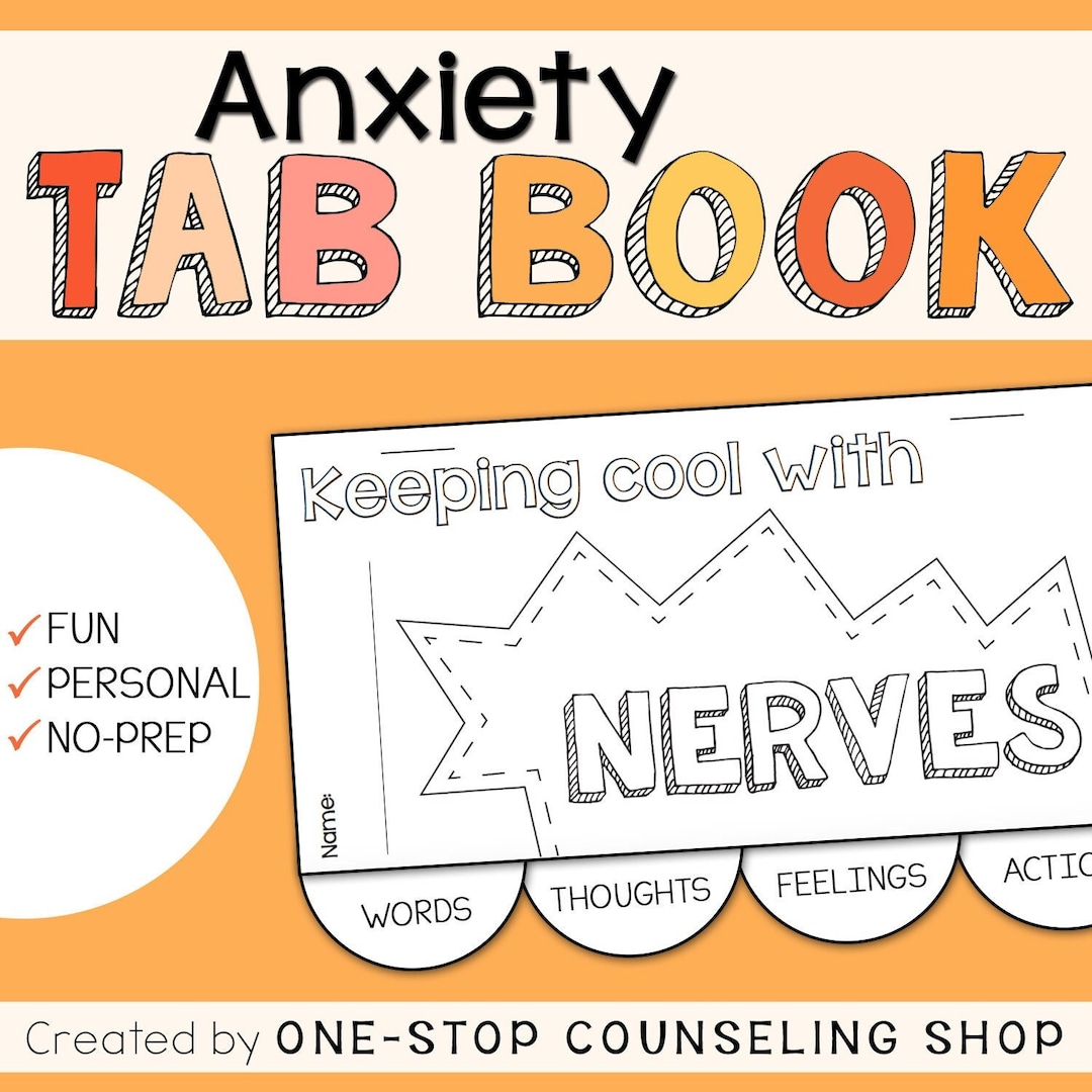 Anxiety Tab Book for Students | School Counseling, Social Work ...
