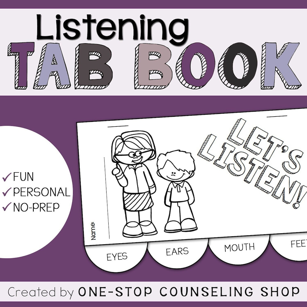 Listening Skills Tab Book for Students to Use as Part of Social ...