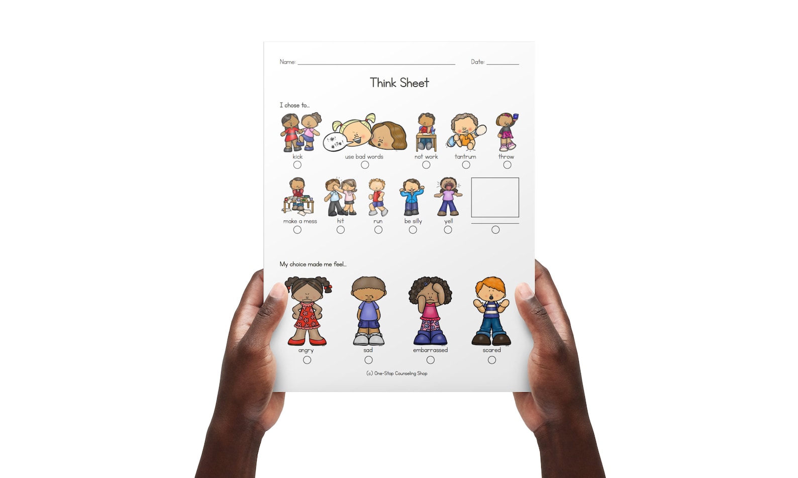 Behavior Think Sheets Student Behavior Processing Form for Emotional ...