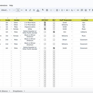 Behavior Incident Report Database for Google Sheets | Spreadsheet ...