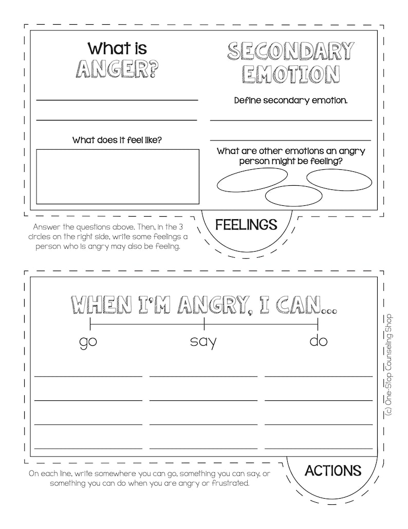 Anger Tab Book for Students With Autism, ADHD, or Emotional ...
