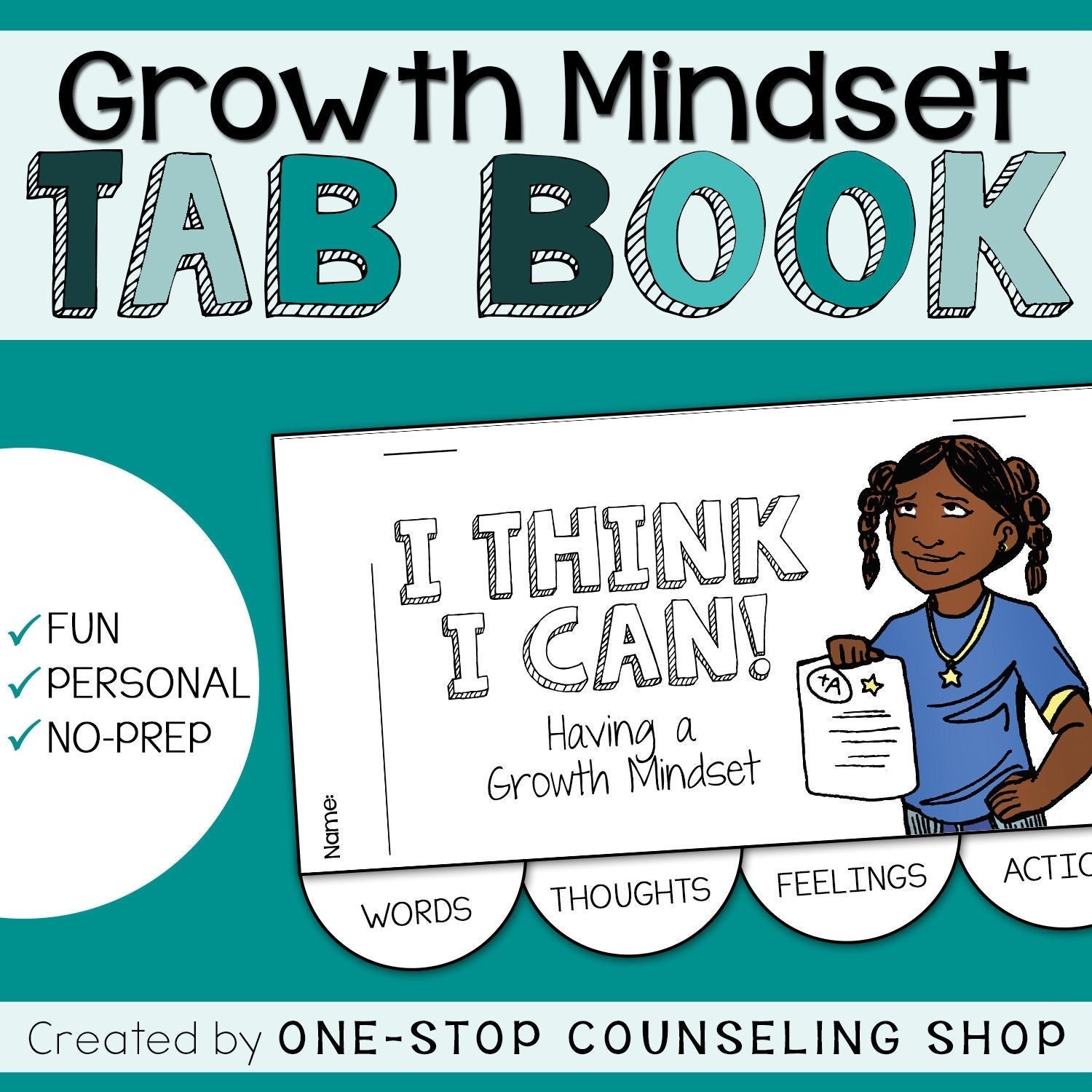 Growth Mindset Tab Book for Students for Teaching Resiliency, Social ...