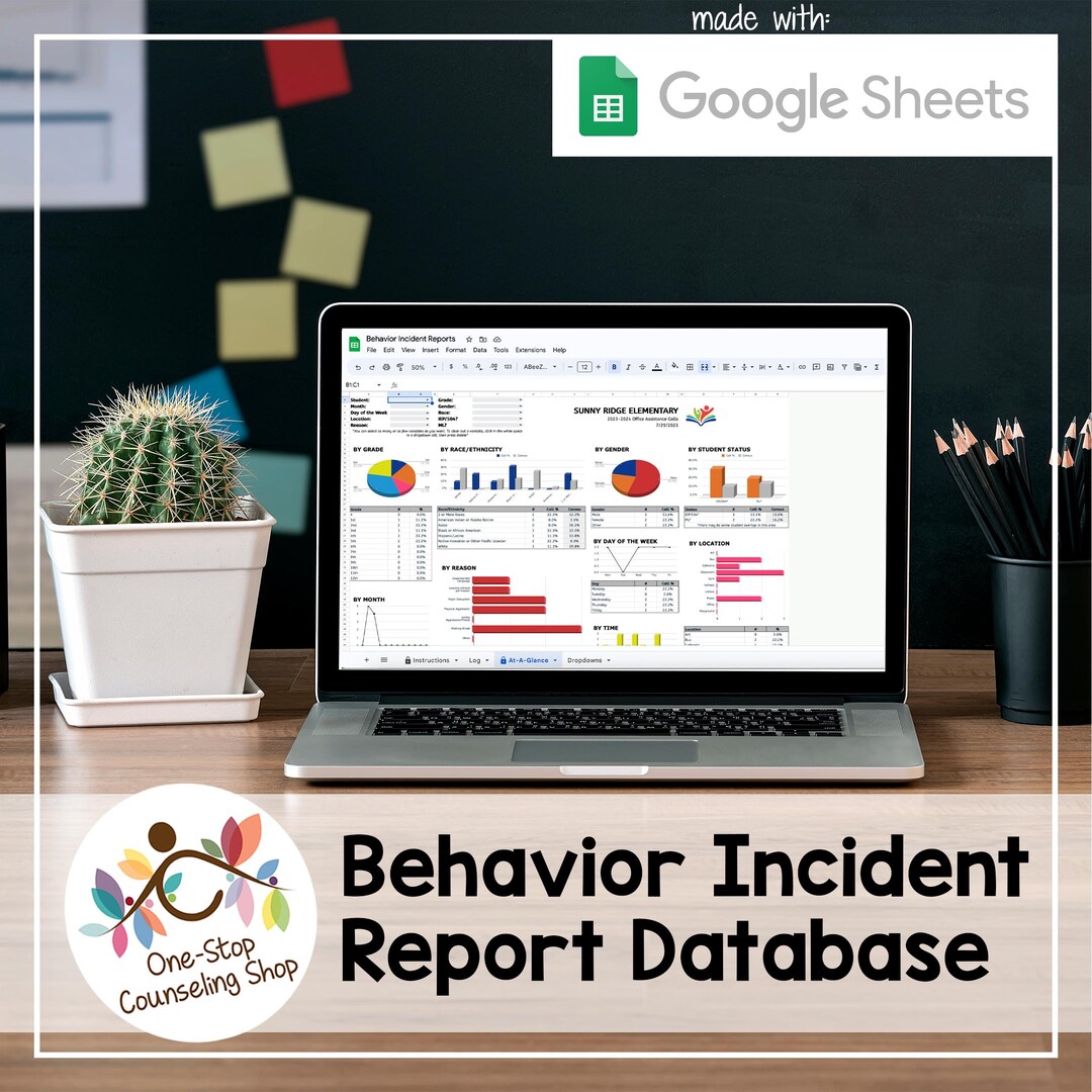 Behavior Incident Report Database for Google Sheets | Spreadsheet ...