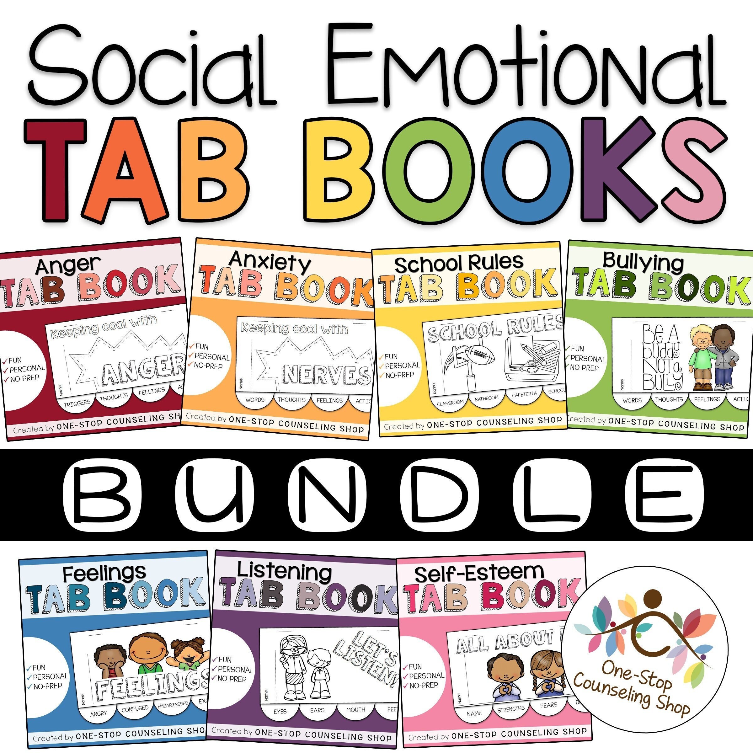 Social Emotional Tab Book Bundle for Teaching Students Social Skills ...
