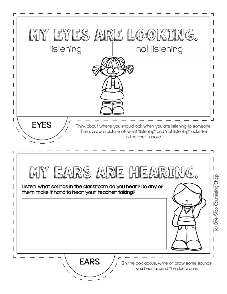 Listening Skills Tab Book for Students to Use as Part of Social ...
