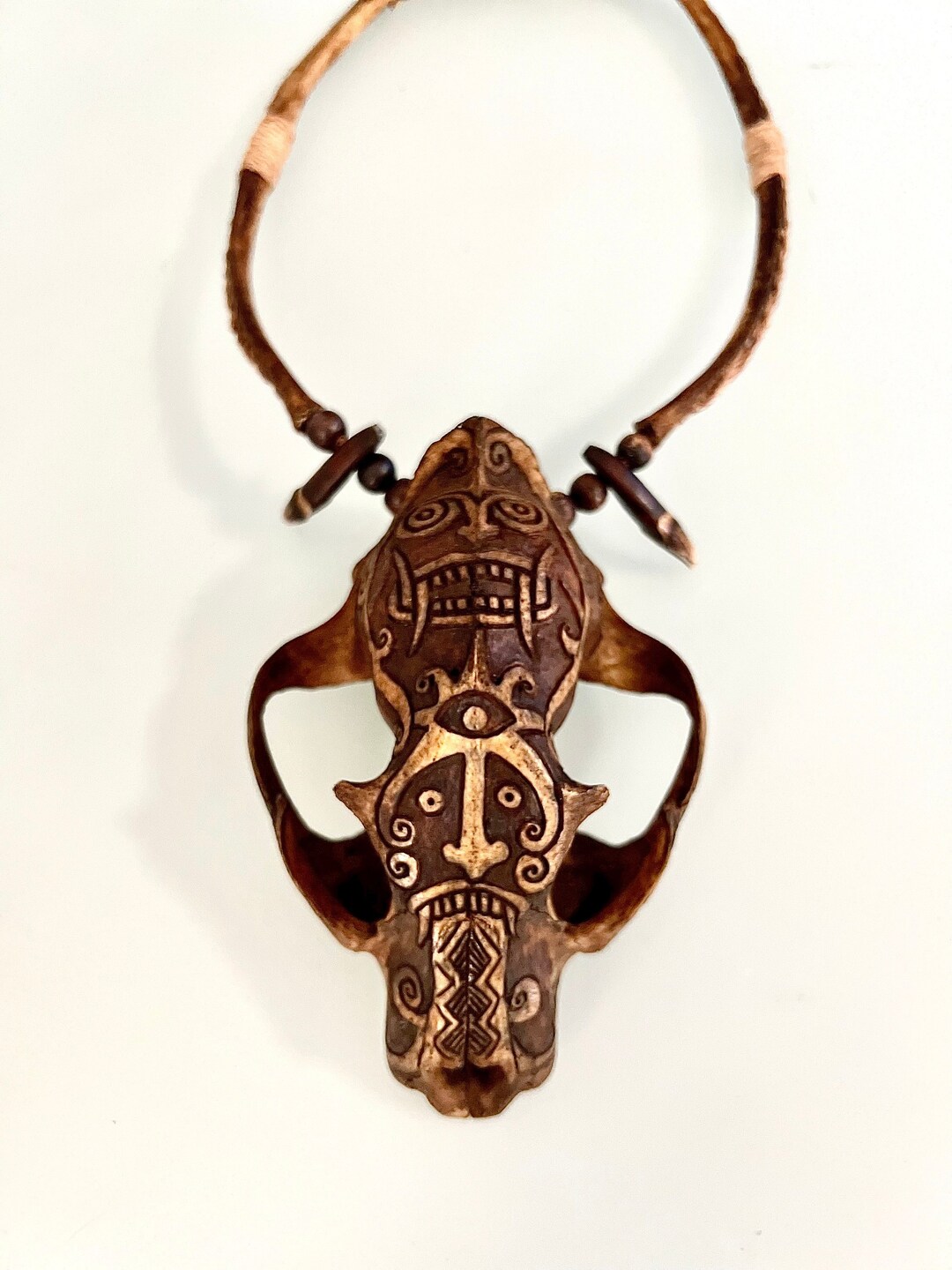 Antique Dayak Tribal Clouded Leopard Skull Necklace - Etsy