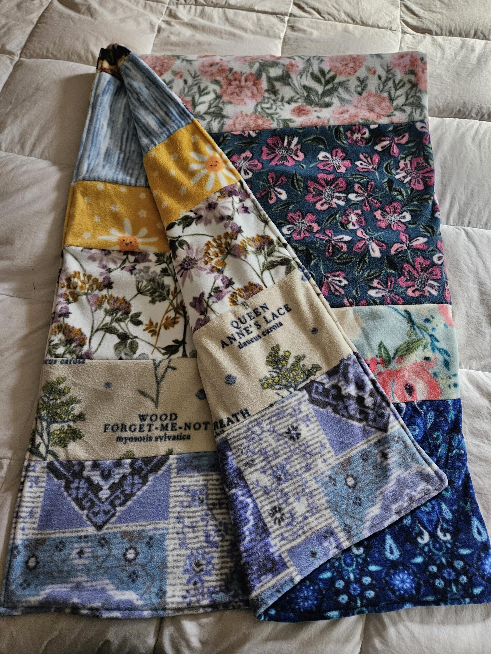 Upcycled Repurposed Double Layer Fleece Blanket Scrappy Blanket - Etsy