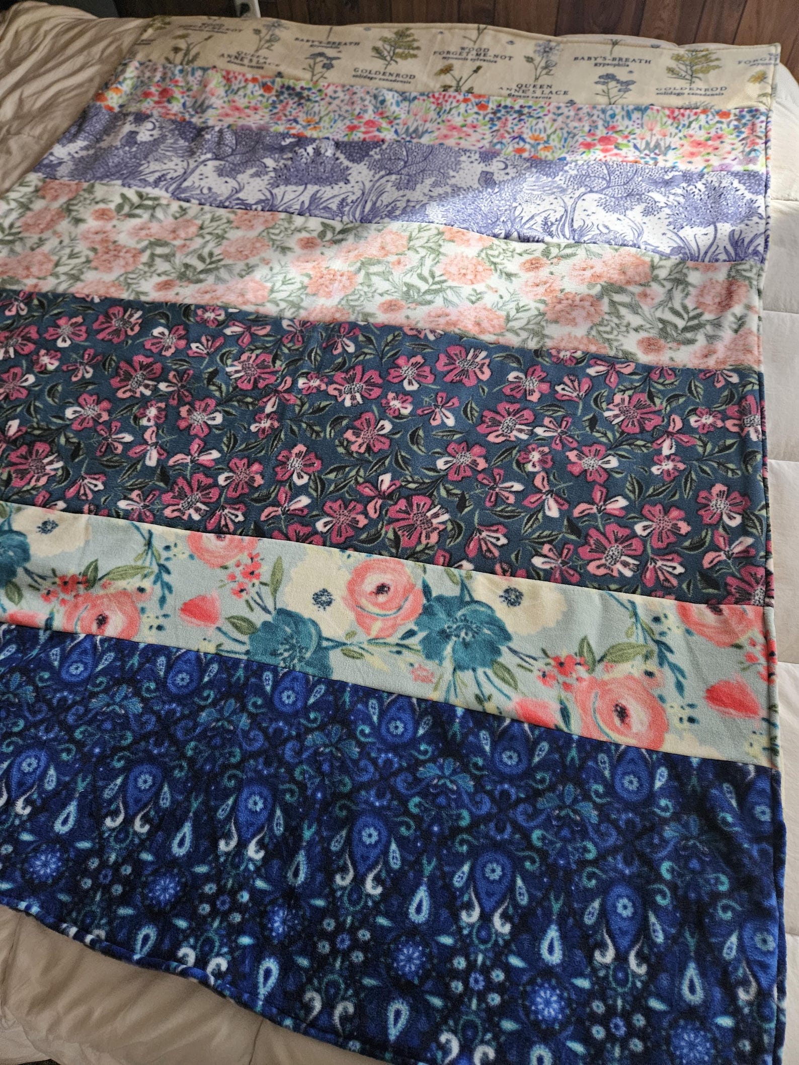 Upcycled Repurposed Double Layer Fleece Blanket Scrappy Blanket - Etsy