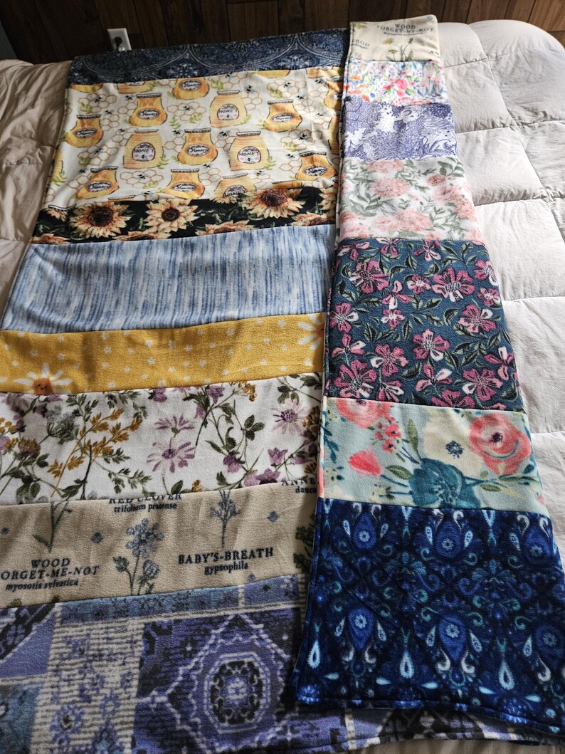 Upcycled Repurposed Double Layer Fleece Blanket Scrappy Blanket - Etsy