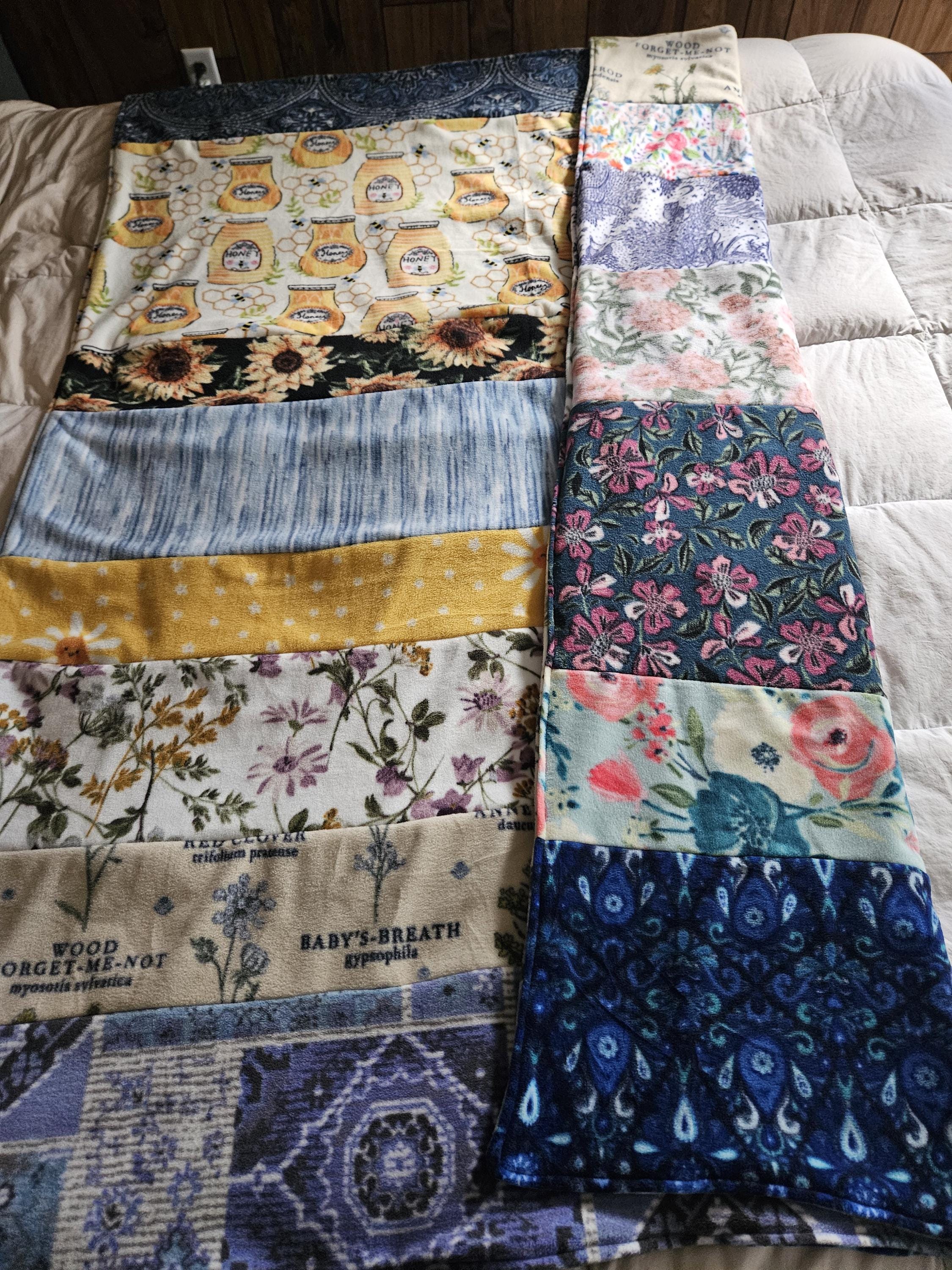 Upcycled Repurposed Double Layer Fleece Blanket Scrappy Blanket - Etsy