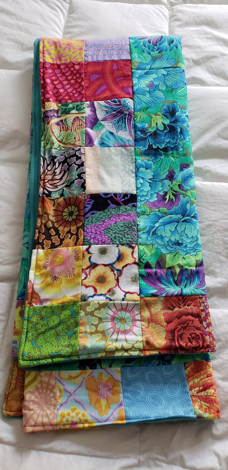 Bohemian Trippy Hippie Vibrant Floral Blanket Scrappy Blanket - Etsy
