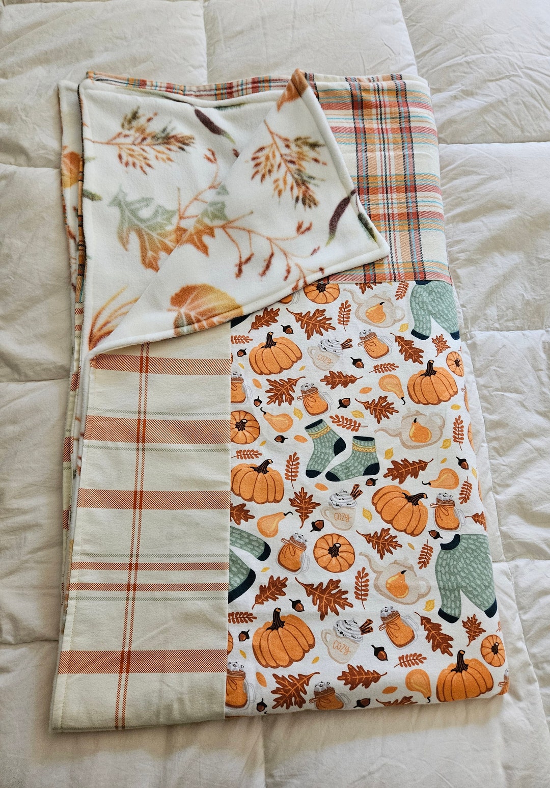 Sweater Weather Fall Autumn Flannel Throw Blanket - Etsy