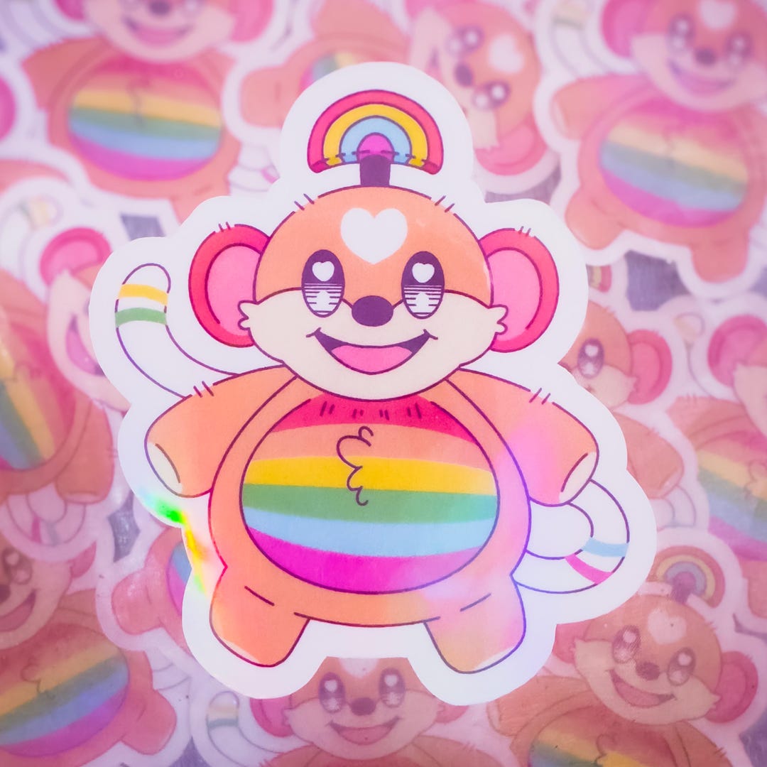 Gay Pride Rainbow Monkey Diecut Sticker - Etsy