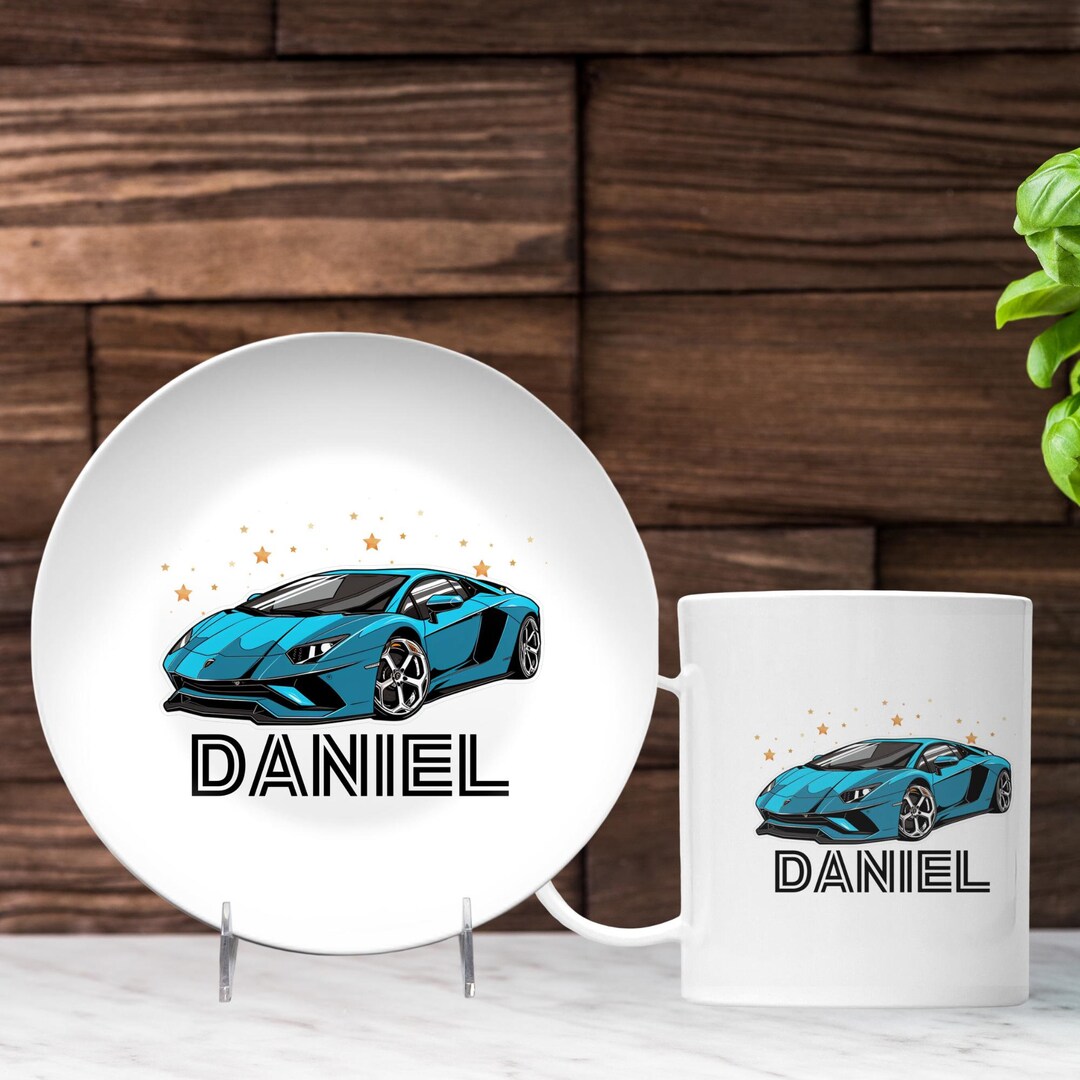 Personalized Kids Dinnerware Set, Boys Plate & Mug - Etsy