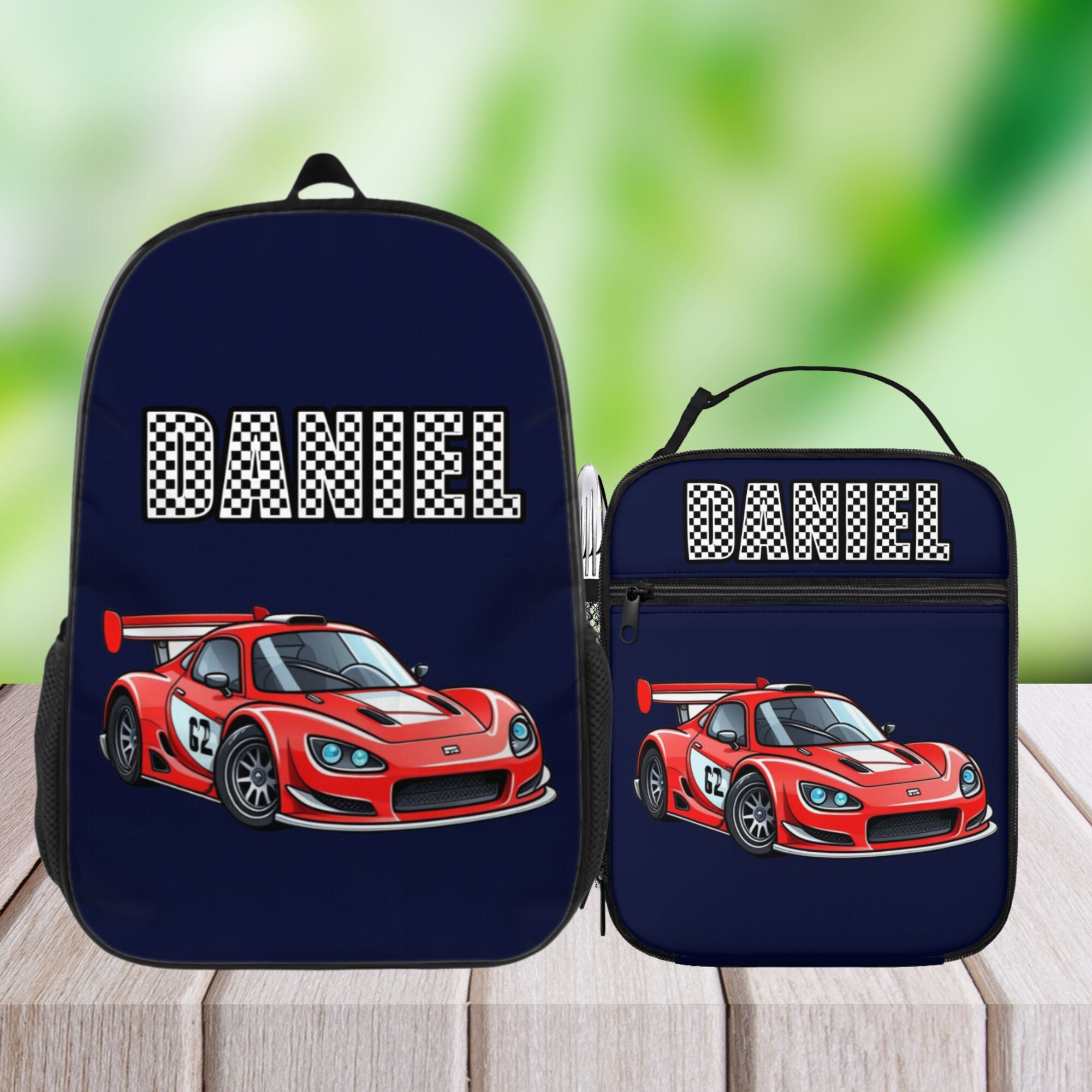 Personalized Race Car Backpack, Custom Backpack for Boys, School Bag ...