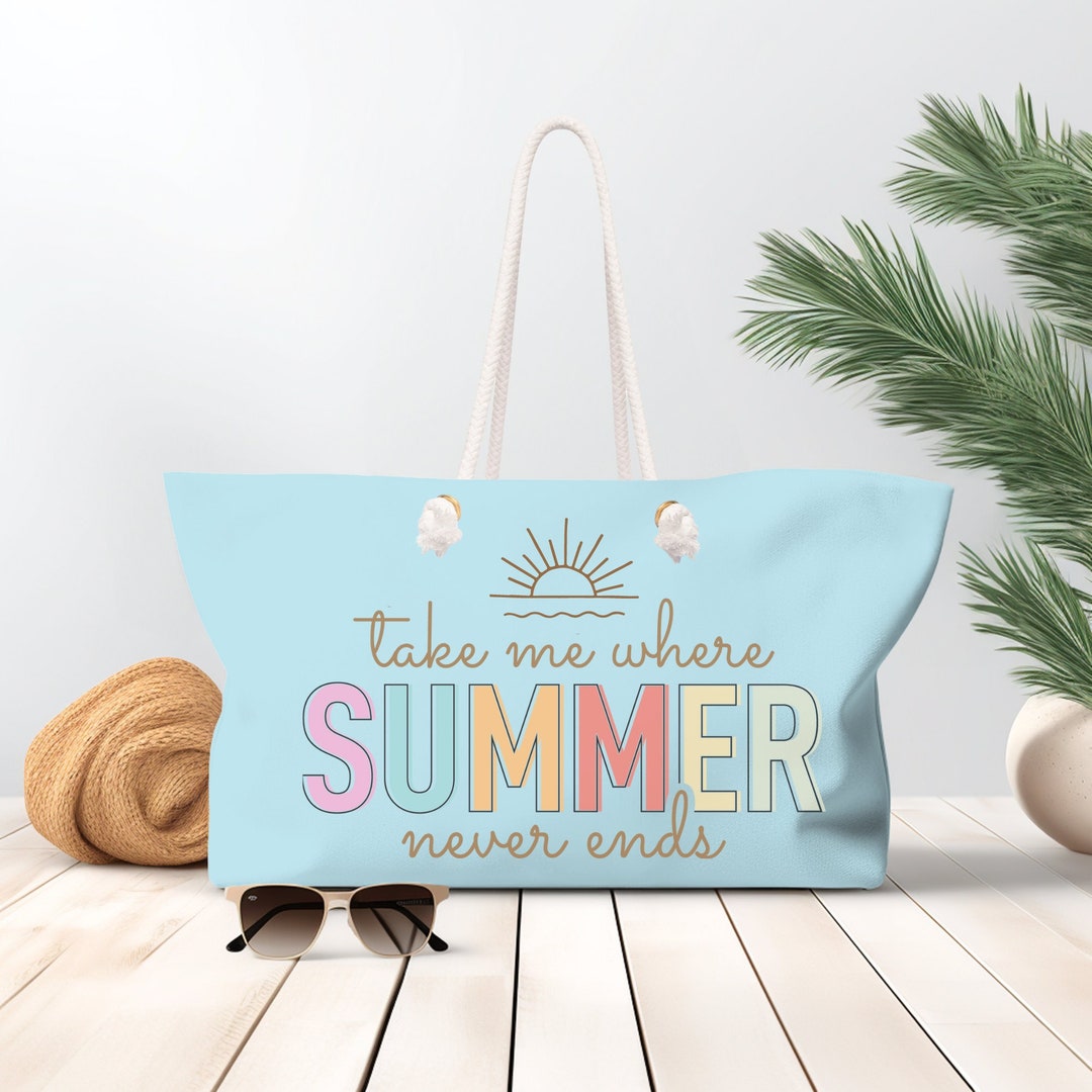 Weekender Bag for Women, Rope Handles Beach Bag, Beach Bag, Beach Tote ...