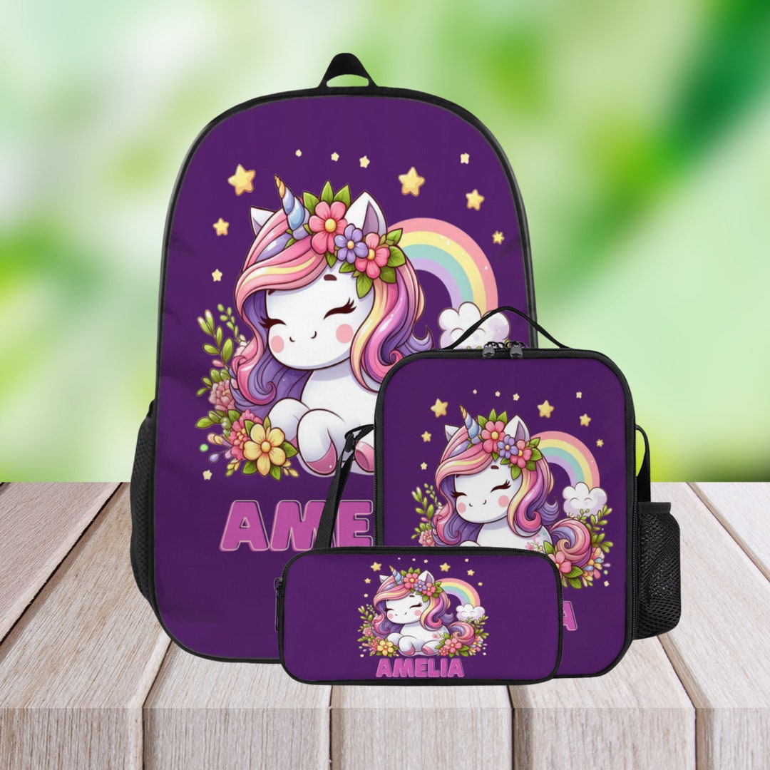 Custom Backpack for Kids , Backpack and Lunch Bag Set, Girls Backpack ...