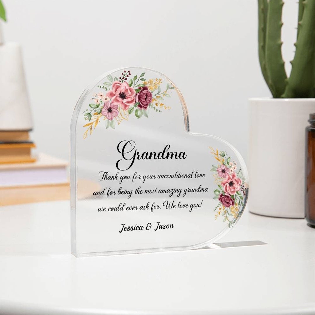 Custom Mother's Day Plaque, Acrylic Plaque for Grandma, Gift for ...