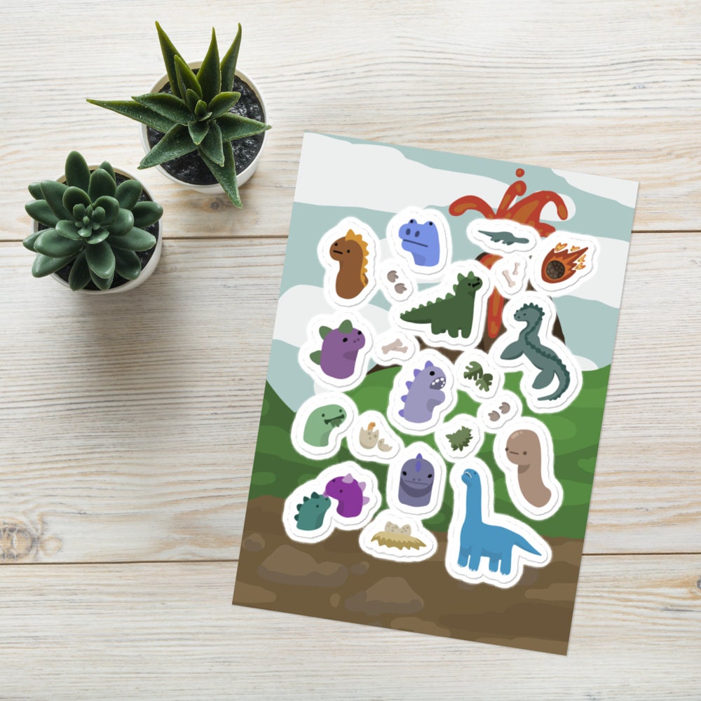 Dinosaur Sticker Sheet - Etsy