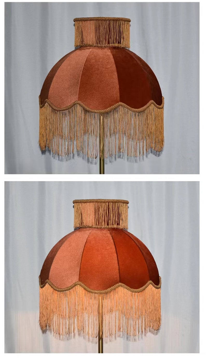 Vintage Velvet Fringe Lamp Shade Victorian Lampshade for - Etsy