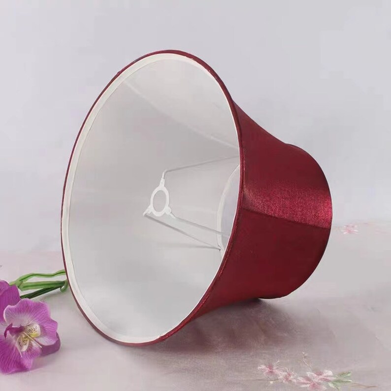 Wine Red Fabric Lamp Shades , Vintage Lampshade for Table Lamp , Retro ...