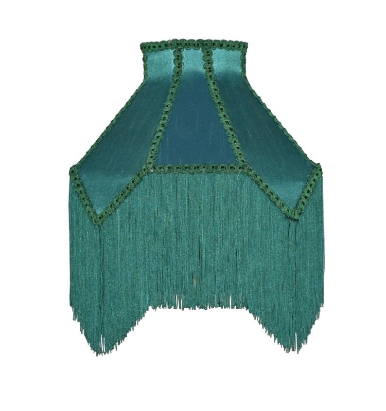 Jade Green Velvet Lampshade With Tassels European Style - Etsy