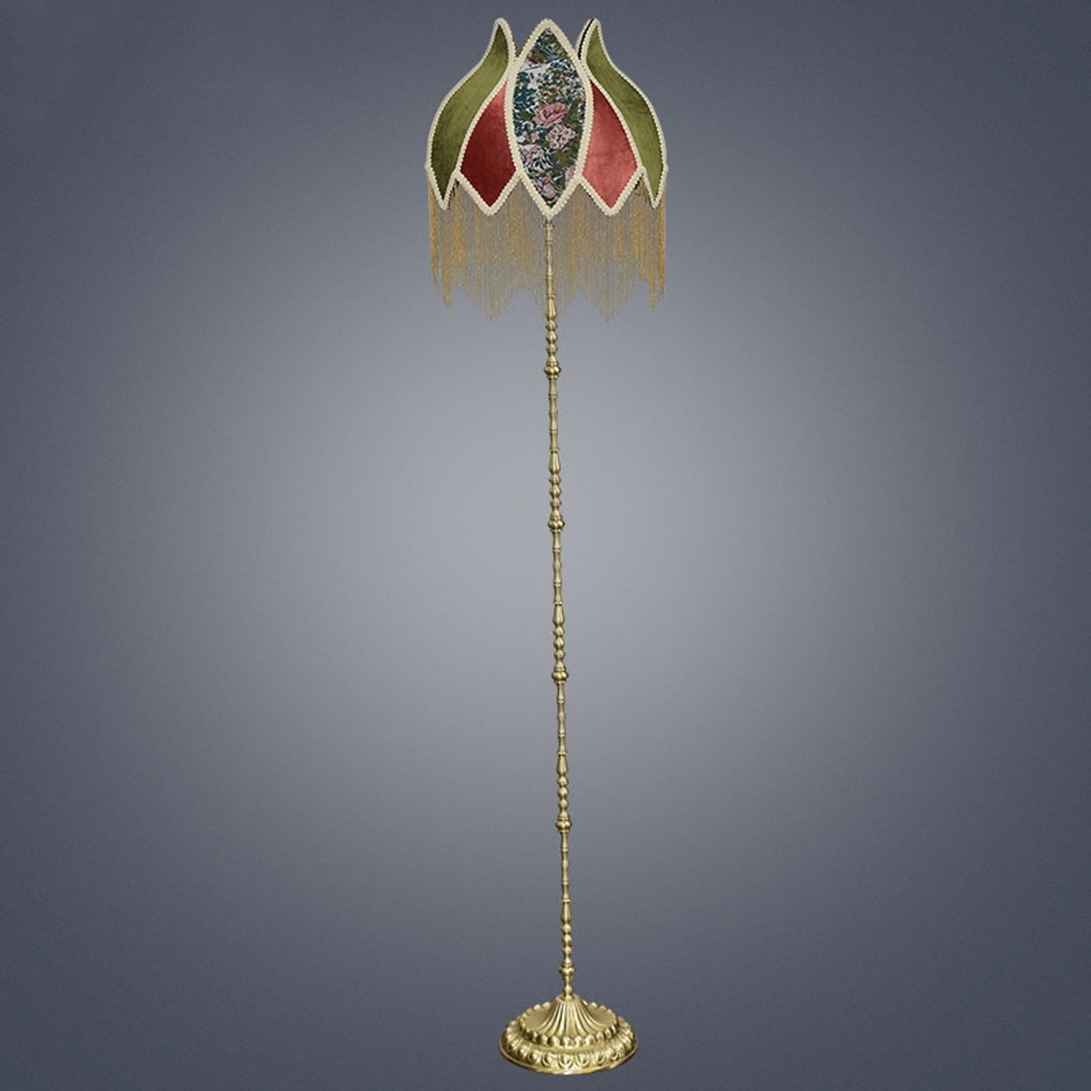 Luxury Velvet With Copper Fringes Lamp Shade Vintage Lamp - Etsy