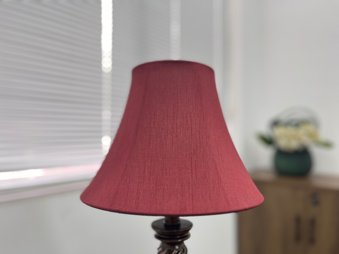 Wine Red Fabric Lamp Shades , Vintage Lampshade for Table Lamp , Retro ...