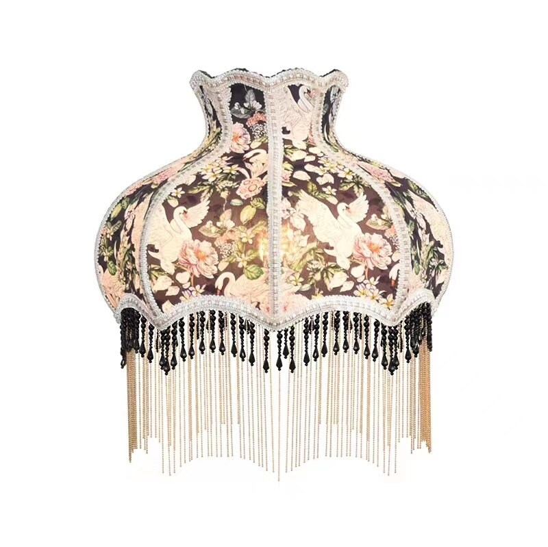 European Style Vintage Lampshade With Tassels Scallop Dome - Etsy