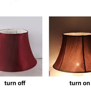 Wine Red Fabric Lamp Shades , Vintage Lampshade for Table Lamp , Retro ...