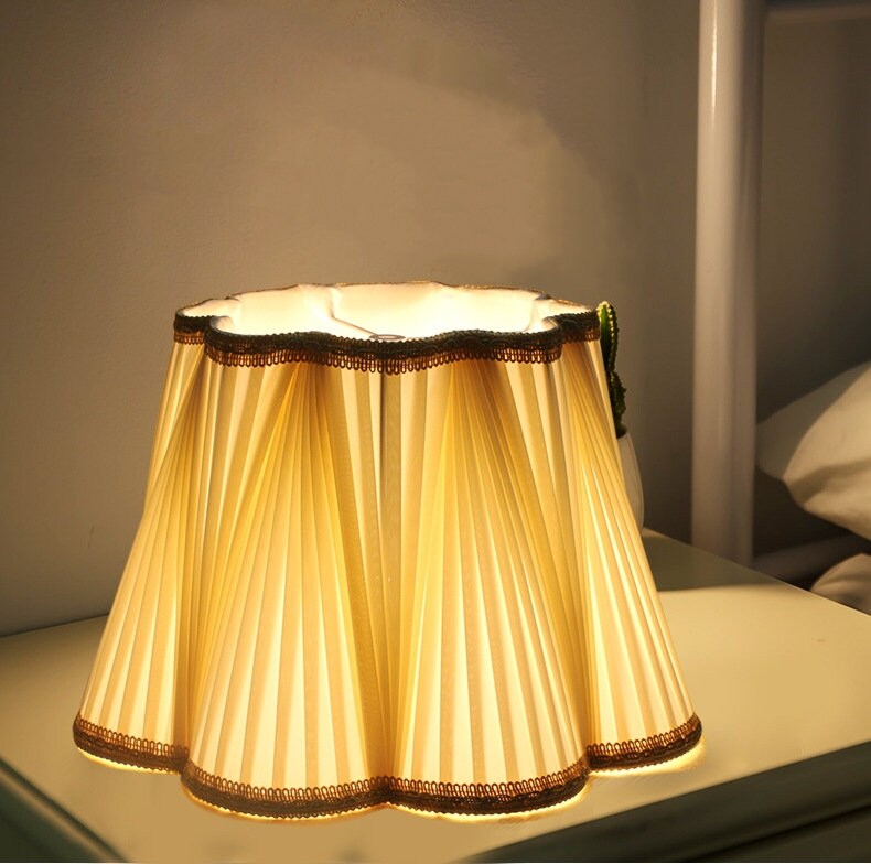 Vintage Fabric Pleated Lampshades Table Desk Bed Luxury - Etsy
