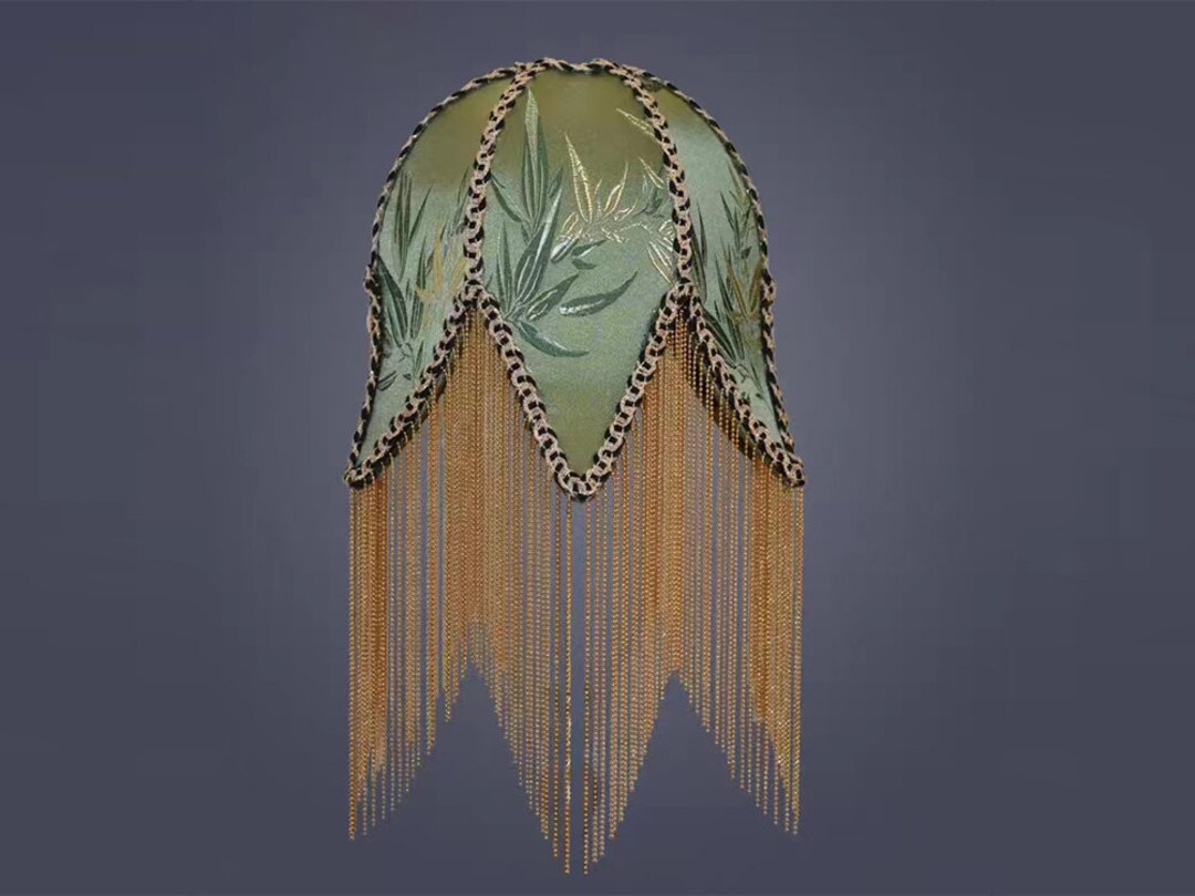 Green Leaves Lamp Shades With Tassels vintage/retro - Etsy