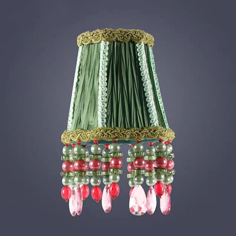 Small Vintage Green Beaded Lamp Shades .unique Lampshade - Etsy