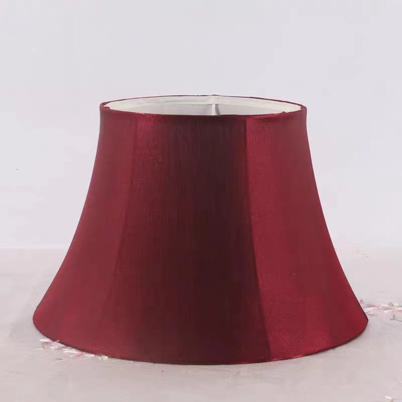 Wine Red Fabric Lamp Shades , Vintage Lampshade for Table Lamp , Retro ...