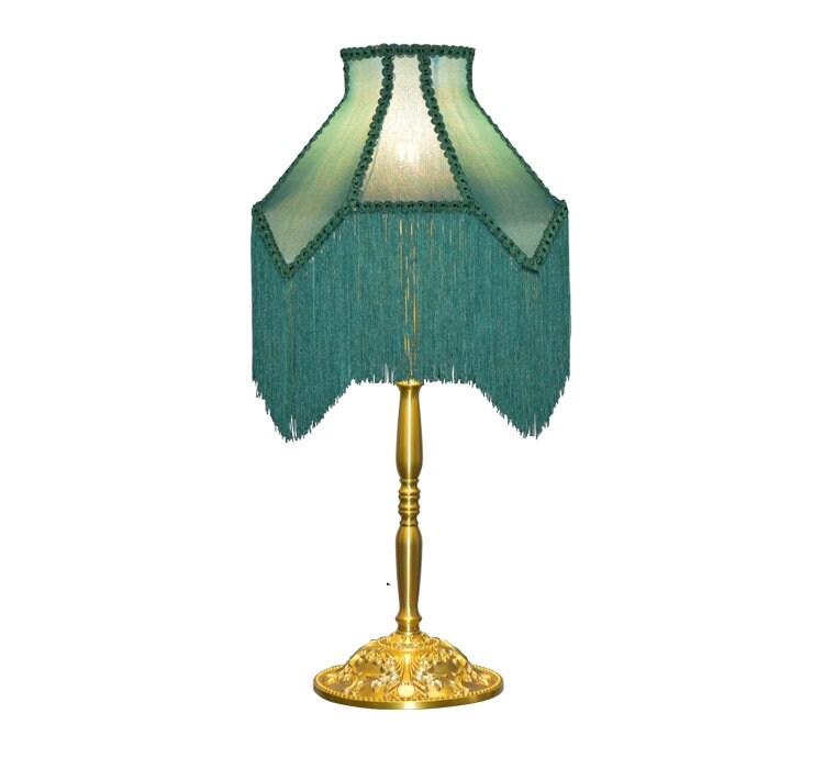 Jade Green Velvet Lampshade With Tassels European Style - Etsy
