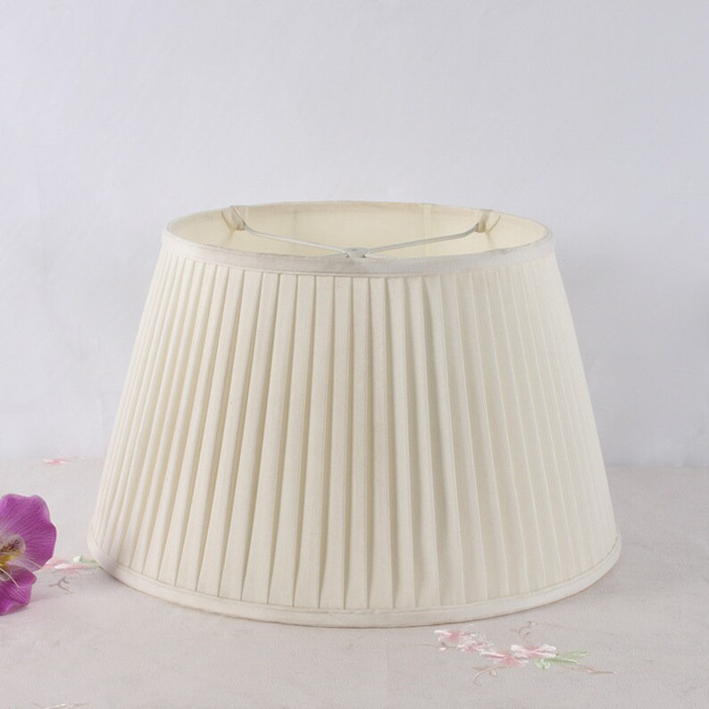 Large White Pleate Fabric Lamp Shades Simple Style - Etsy