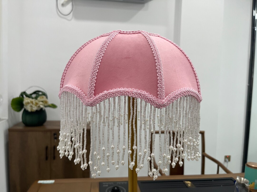 Pink Velvet Lamp Shades Retro Style Lampshade for Table Lamp / Floor ...