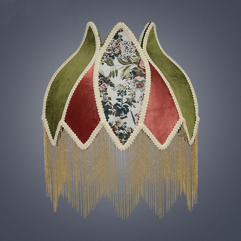 Luxury Velvet With Copper Fringes Lamp Shade Vintage Lamp - Etsy